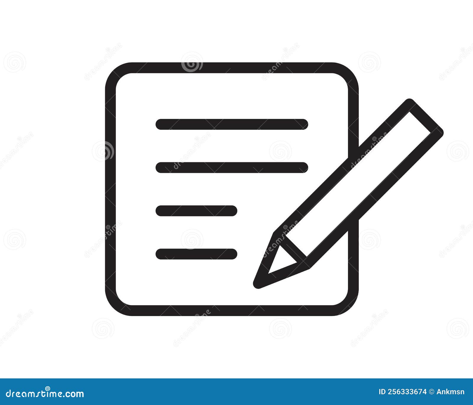 Note Icon Vector Sign. Paper Message or Document Page Stock Vector ...