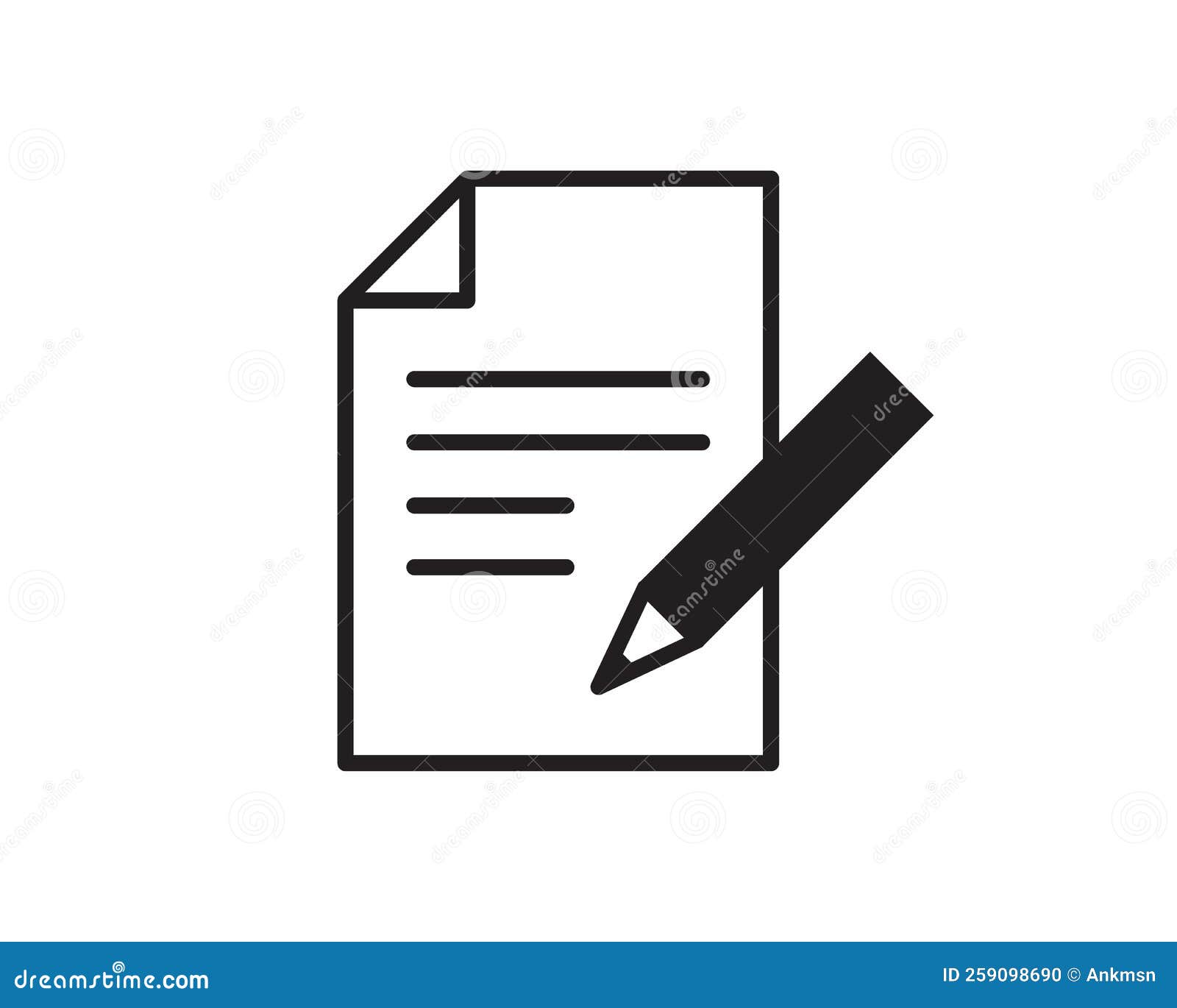 Note Icon Vector Sign. Paper Message or Document Page Stock Vector ...