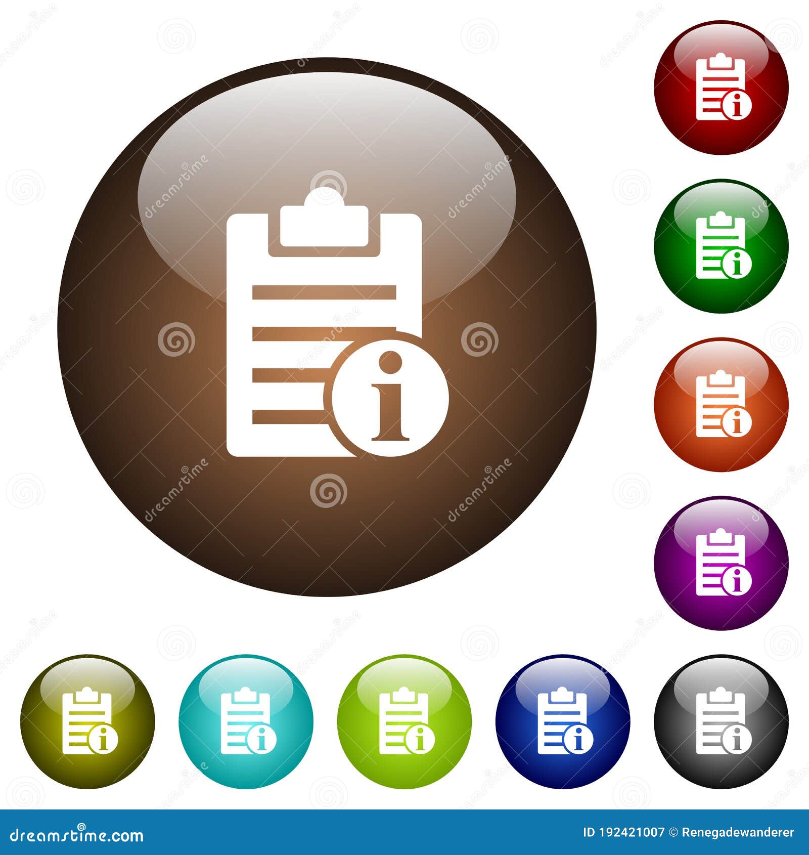 Note Info Color Glass Buttons Stock Vector - Illustration of properties ...