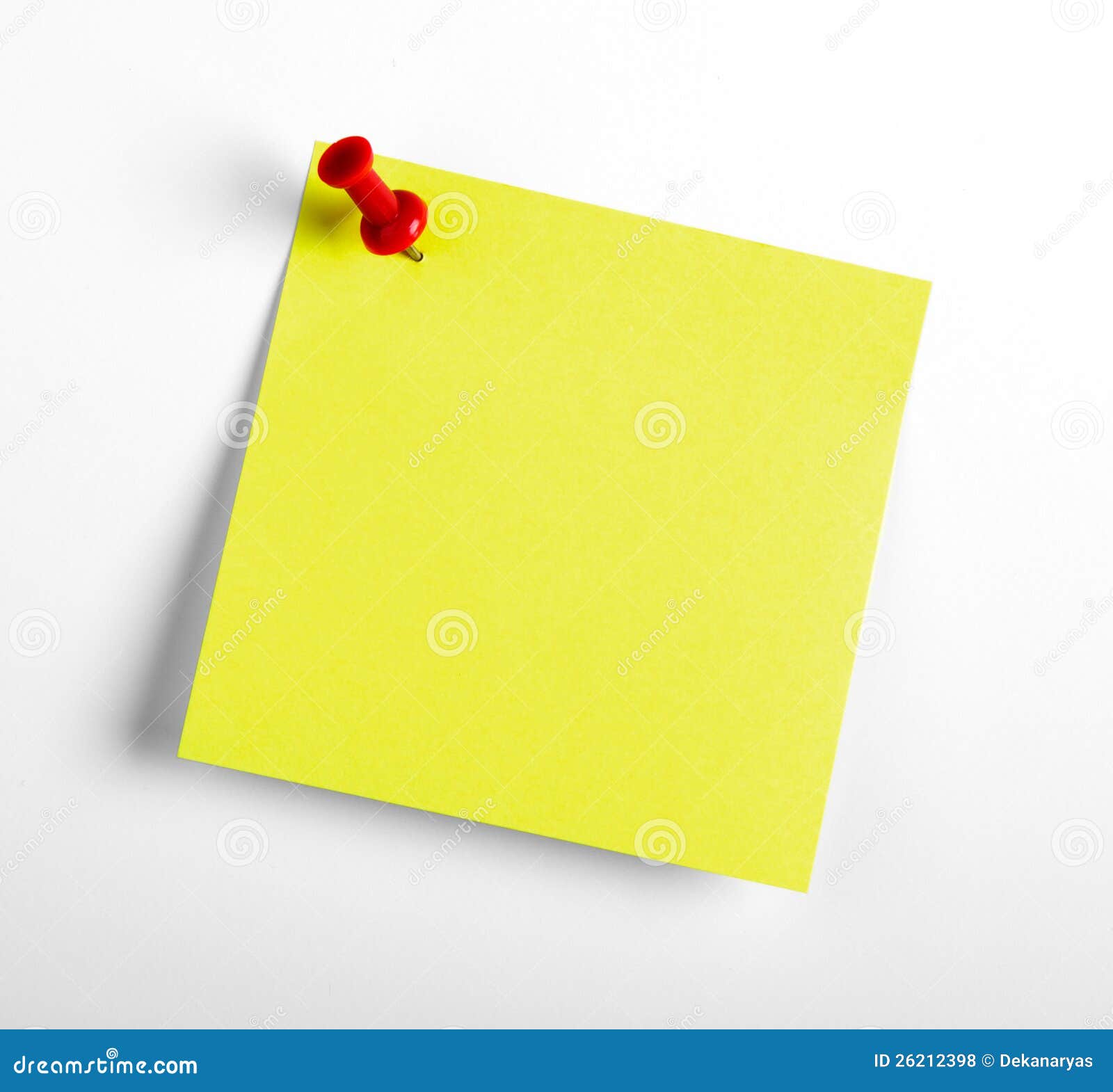 Note Jaune De Rappel Avec La Broche Rouge Photo stock - Image du ...