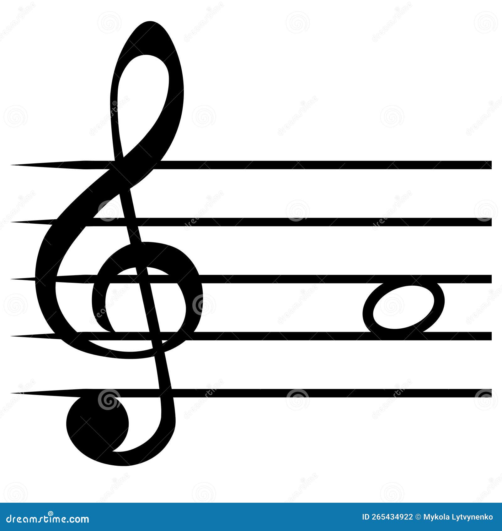 Note a, La Music Staff Lines G Clef Solfege Note Stock Vector ...