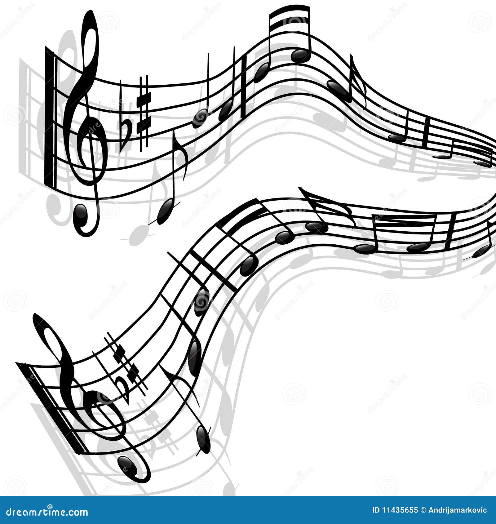 Note-Mélodie de musique illustration de vecteur. Illustration du ...