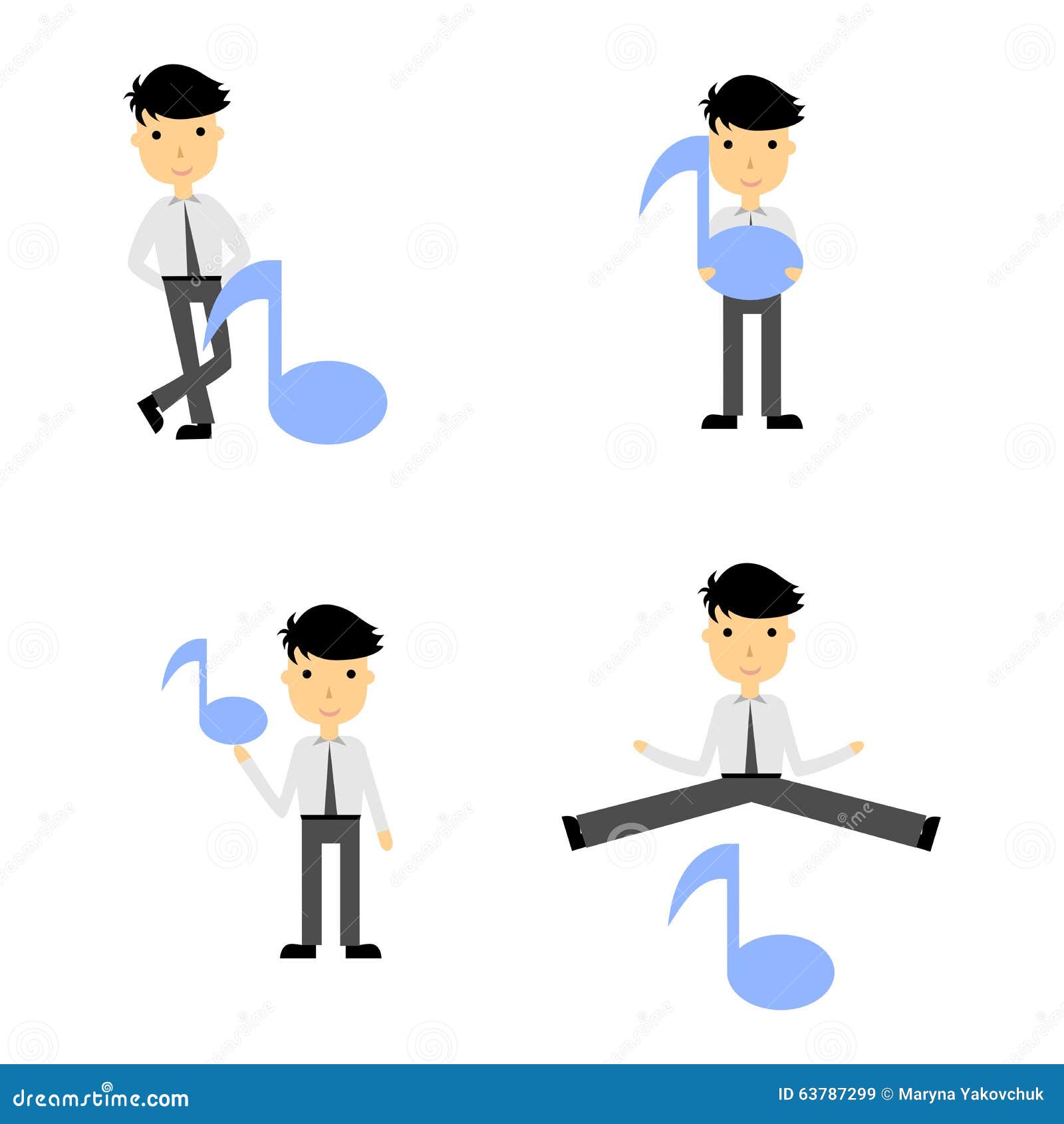 The note and man stock vector. Illustration of icon, music - 63787299