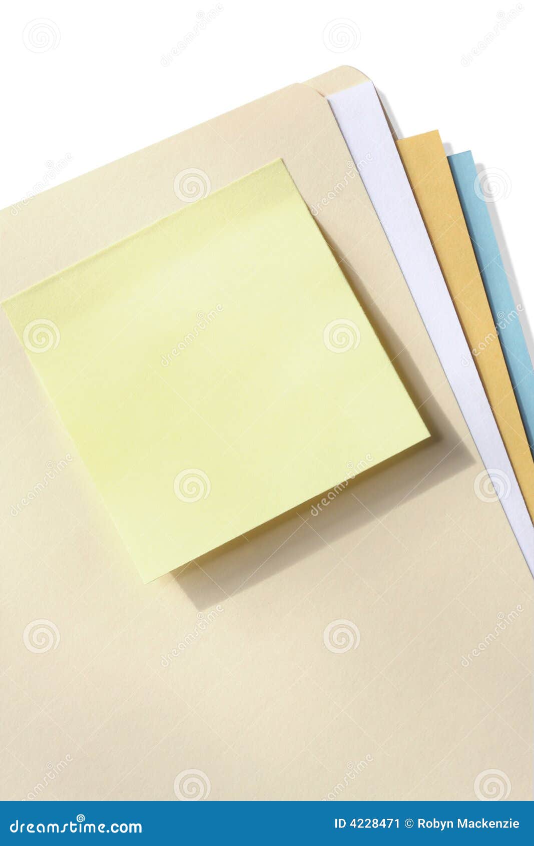 Note on Manila Folder stock image. Image of yellow, adhesive - 4228471