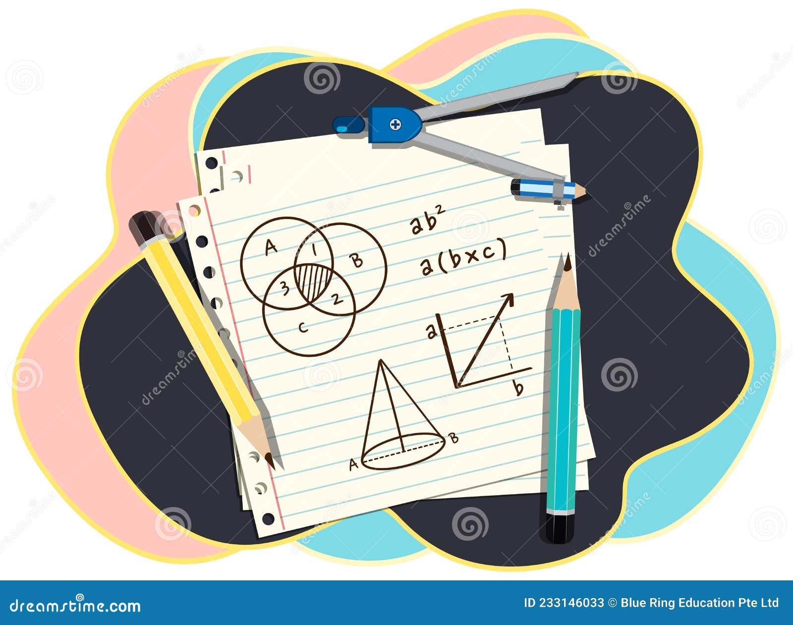 A note of math class stock vector. Illustration of primary - 233146033