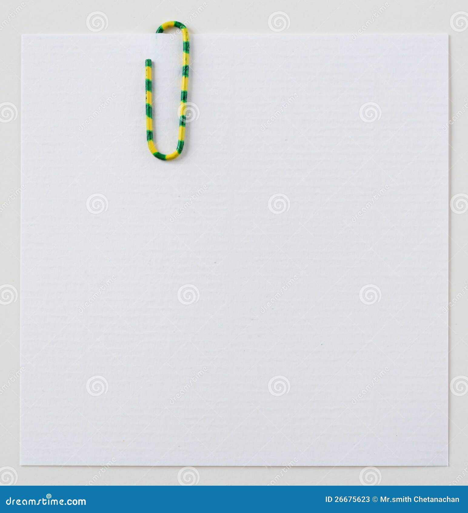 Note Memo with Paper Clip_01 Stock Image - Image of blank ...