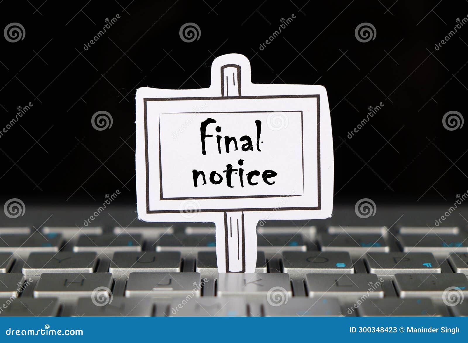 Note on Monitor with Text Final Notice. Stock Image - Image of stress ...