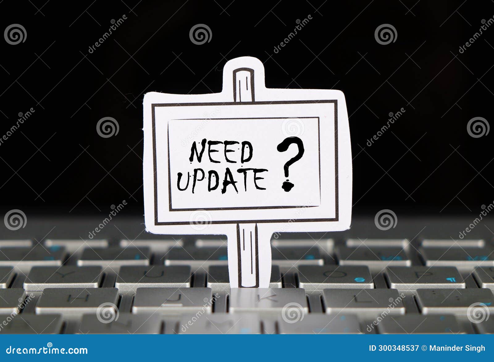 Note on Monitor with Text Need Update. Stock Image - Image of safety ...