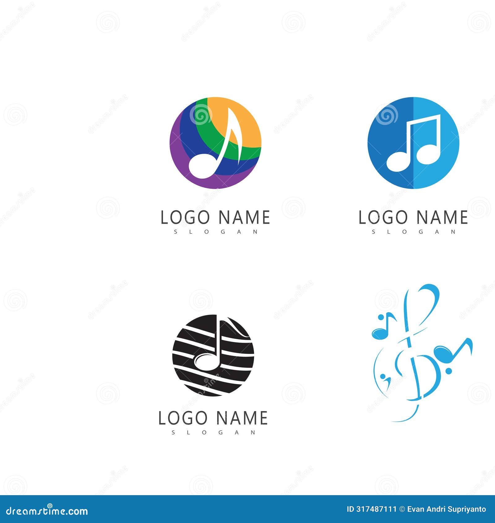 Note Music Logo Vector Template Symbol Design Stock Vector ...