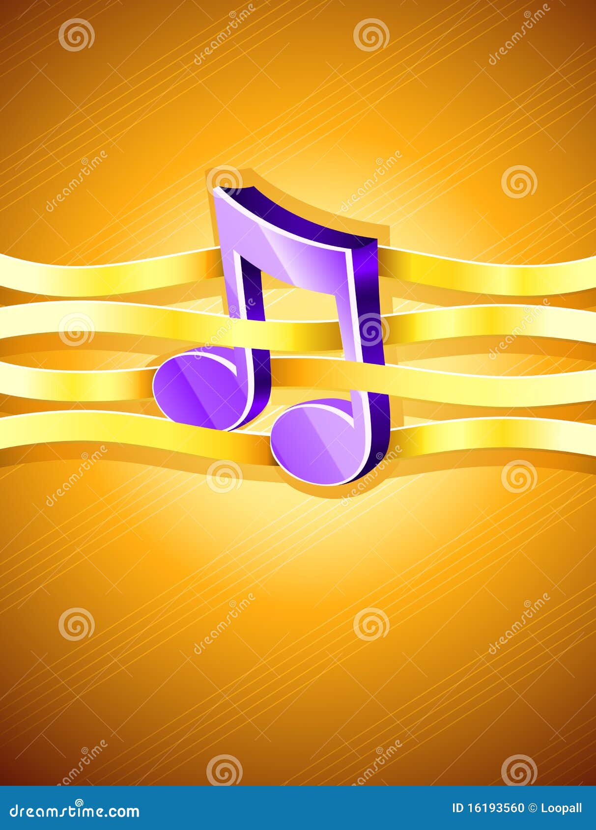 Note Musical Symbol Interlaced by Gold Ribbon Stock Vector ...