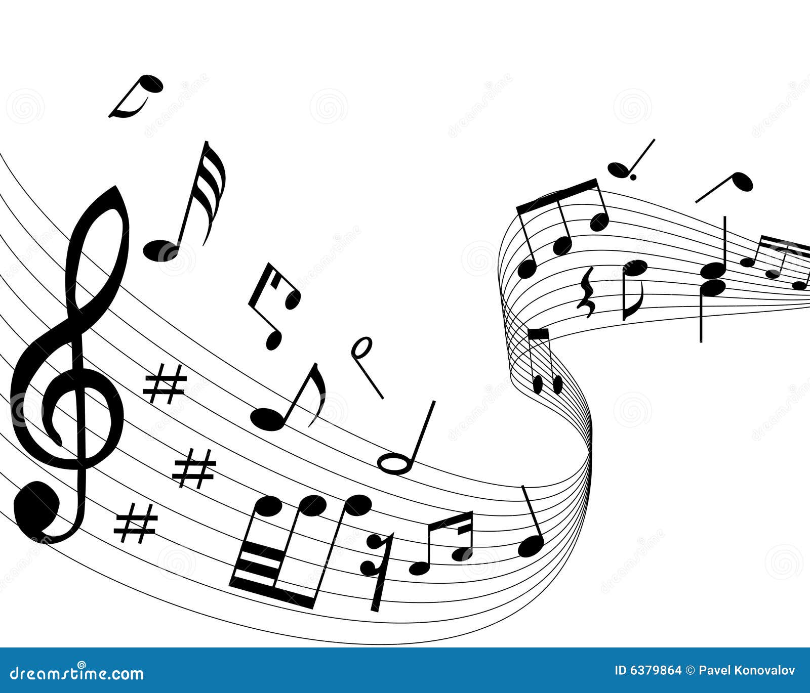 Note musicali illustrazione vettoriale. Illustrazione di mezzo - 6379864