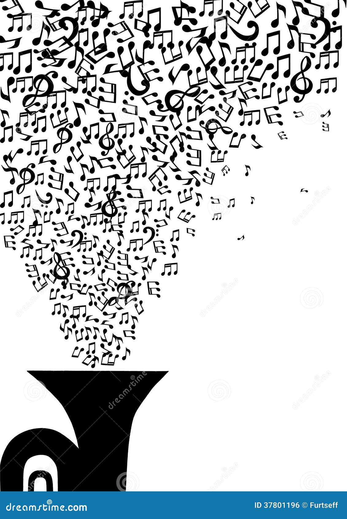 Note Musicali Che Volano Dal Tubo Illustrazione di Stock ...