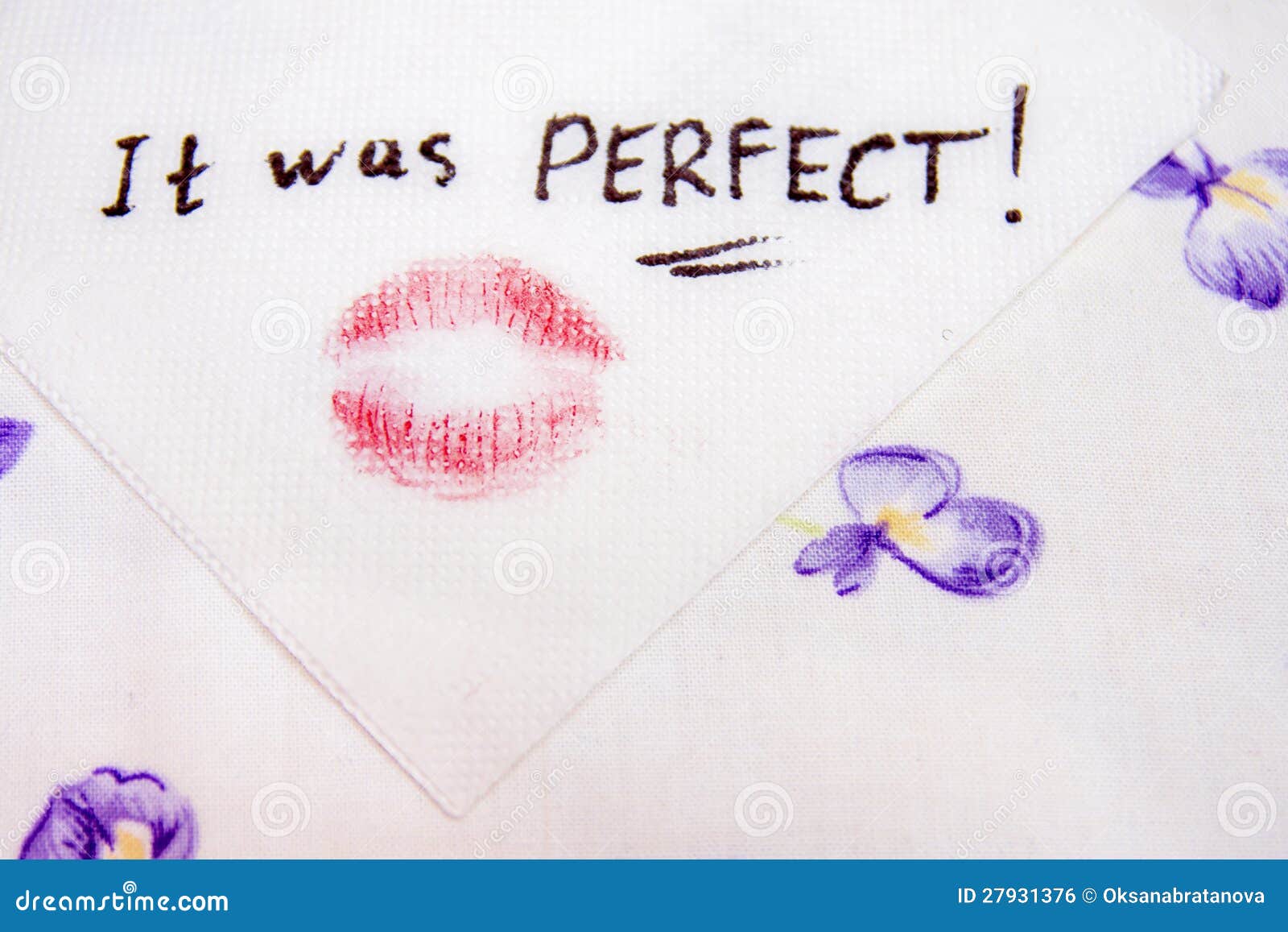 Note on Napkin it Was Perfect Stock Photo - Image of leave, happy: 27931376