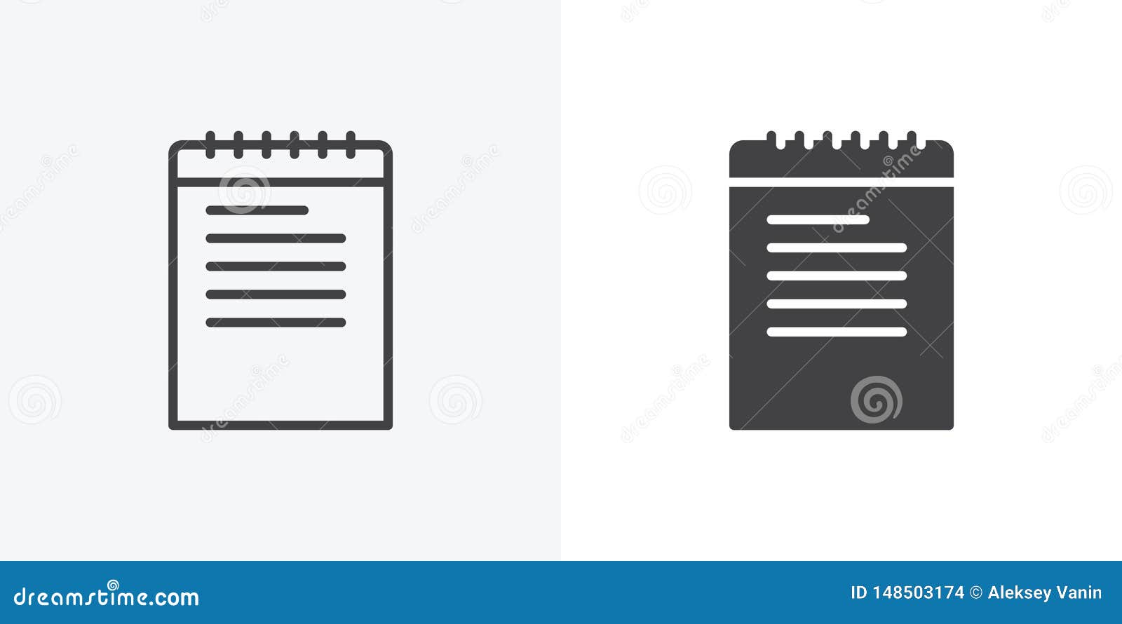 Note, notebook icon stock vector. Illustration of logo - 148503174