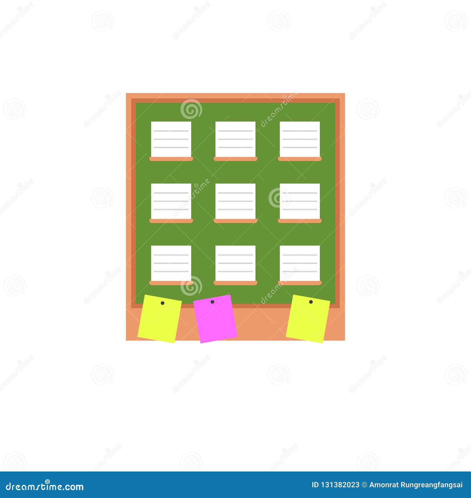 Note Pad on Board with Notes, Flat Design Stock Vector - Illustration ...