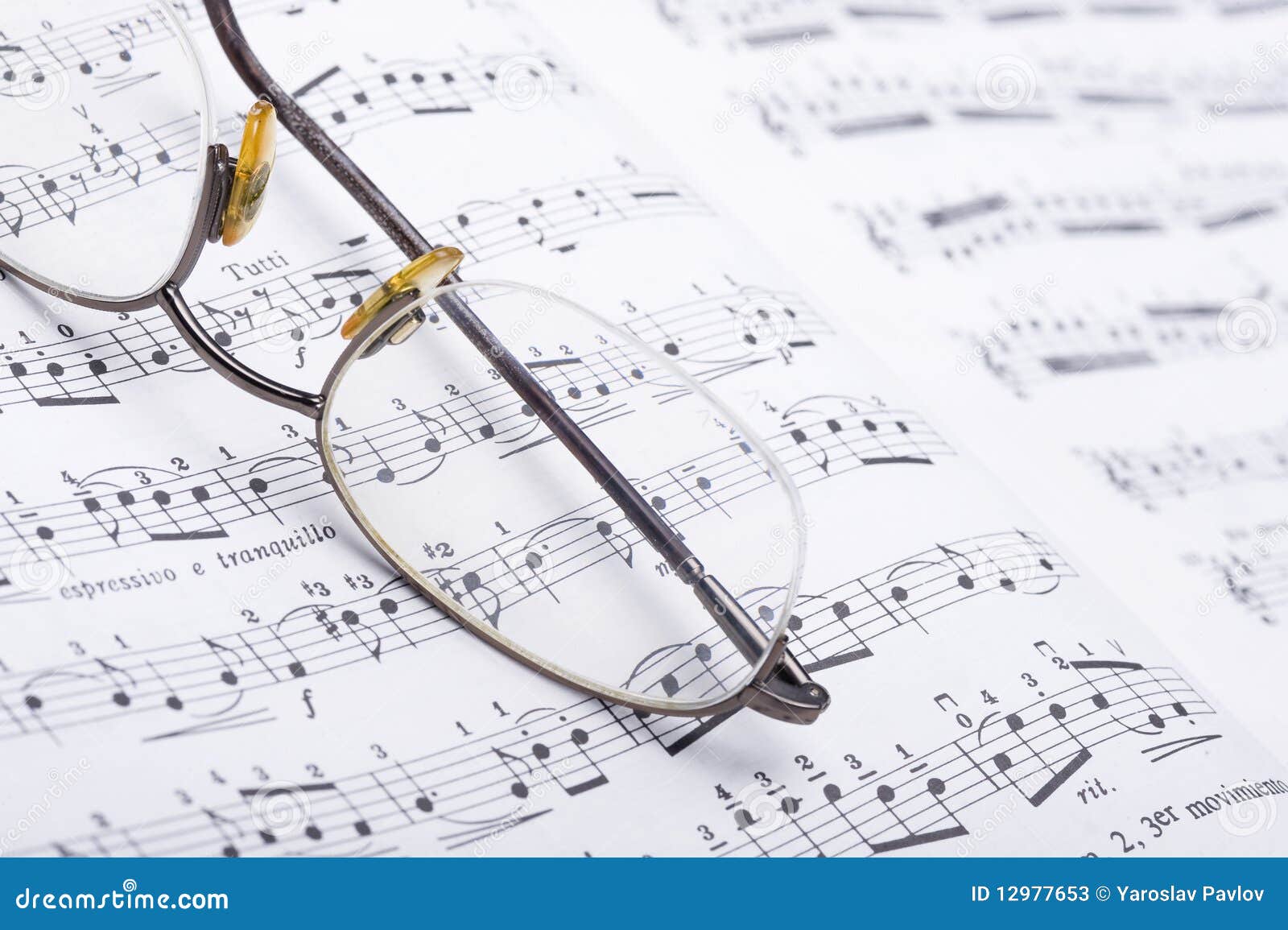 Note pad and glasses stock image. Image of music, composition - 12977653