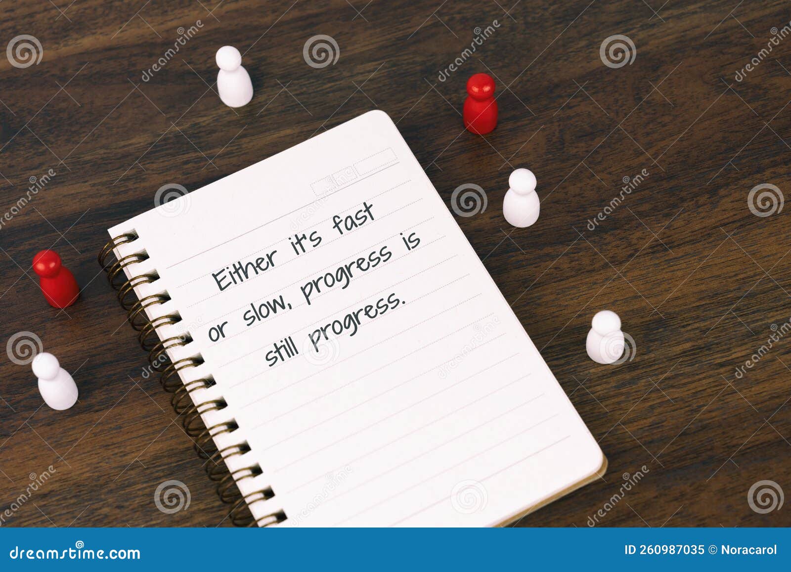 Note Pad with Inspirational Text - Either it`s Fast or Slow, Progress ...
