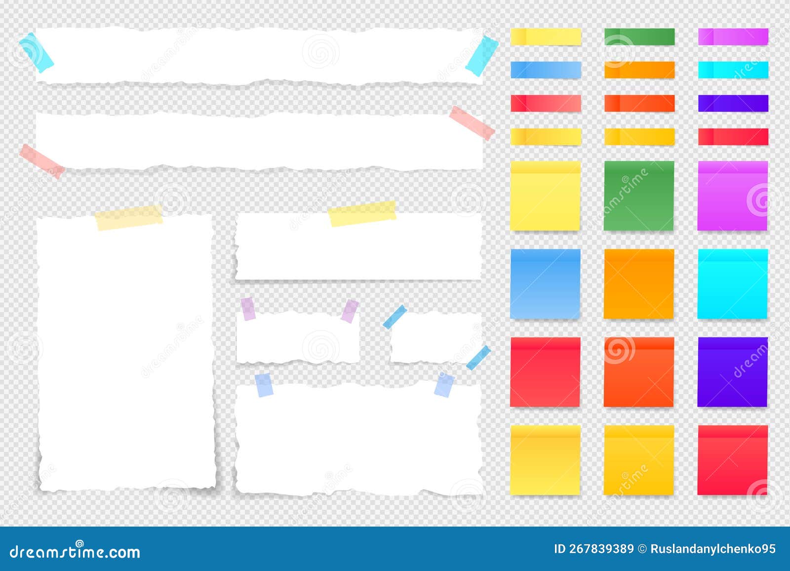 Note Pad. Paper Sheets for Memo. Different Notebook with Clip ...