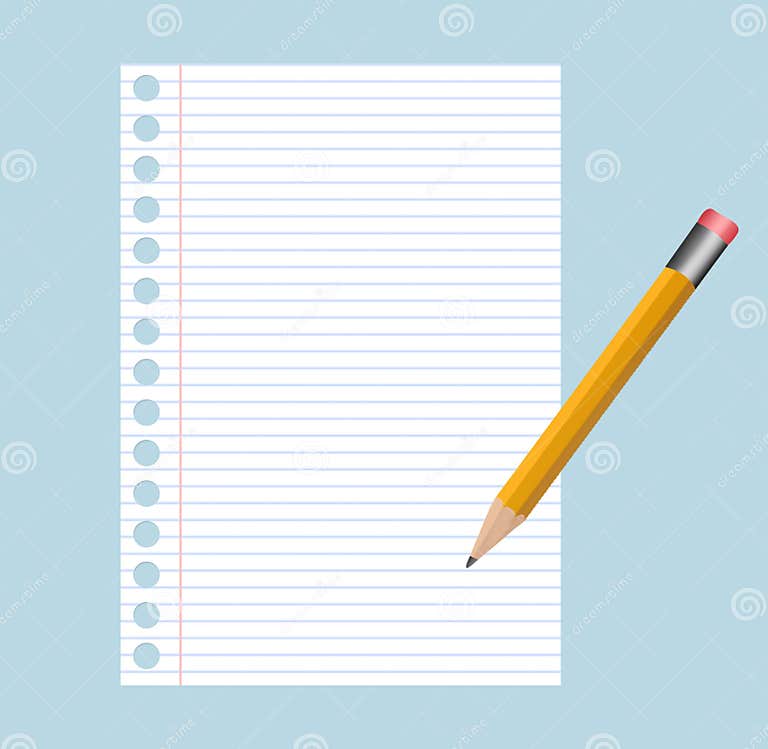 Note pad and pencil stock illustration. Illustration of blue - 9671095