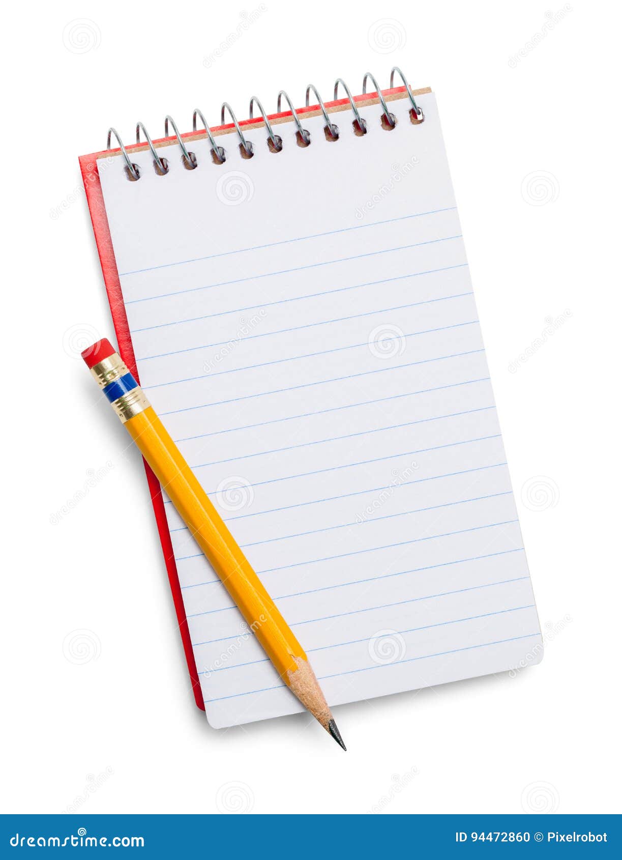 Note Pad and Pencil stock photo. Image of message, paper - 94472860