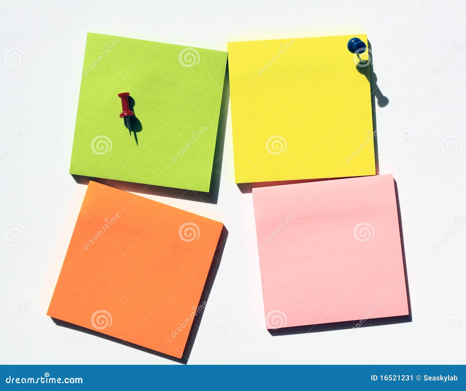 Note pad with push pin stock image. Image of remind, attach - 16521231