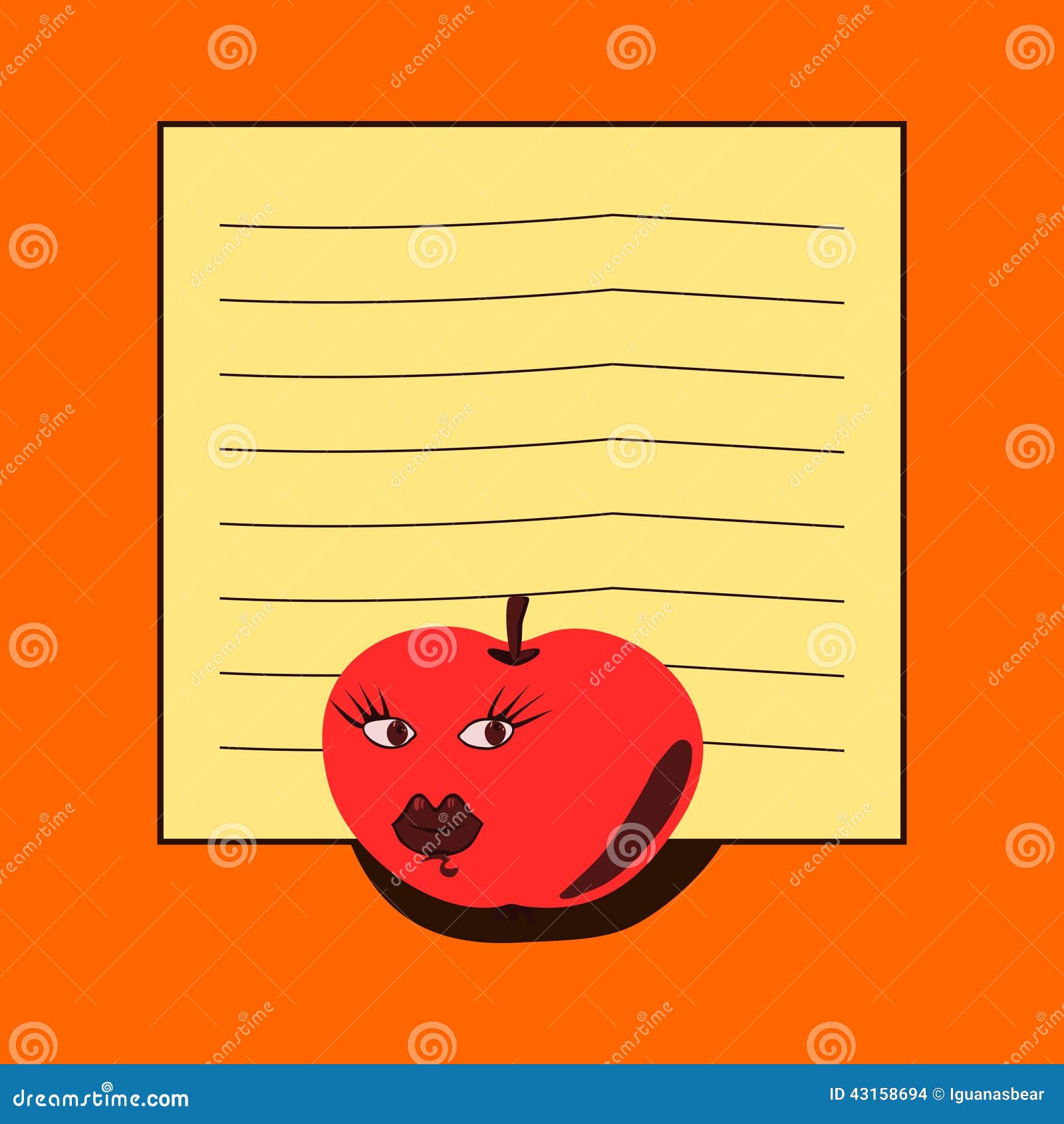 Note pad - red apple stock vector. Illustration of conversation - 43158694