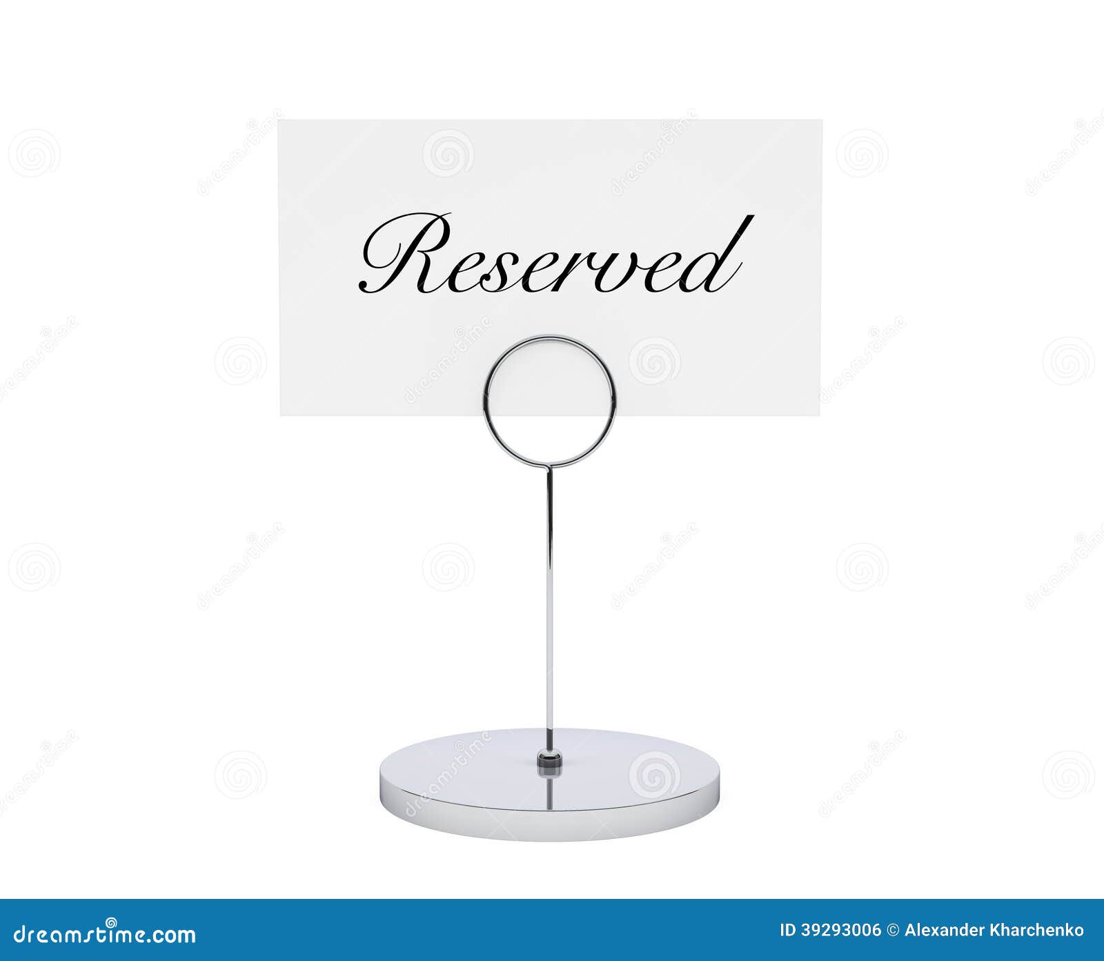 Note Paper Card Holder with Reserved Sign Stock Illustration ...