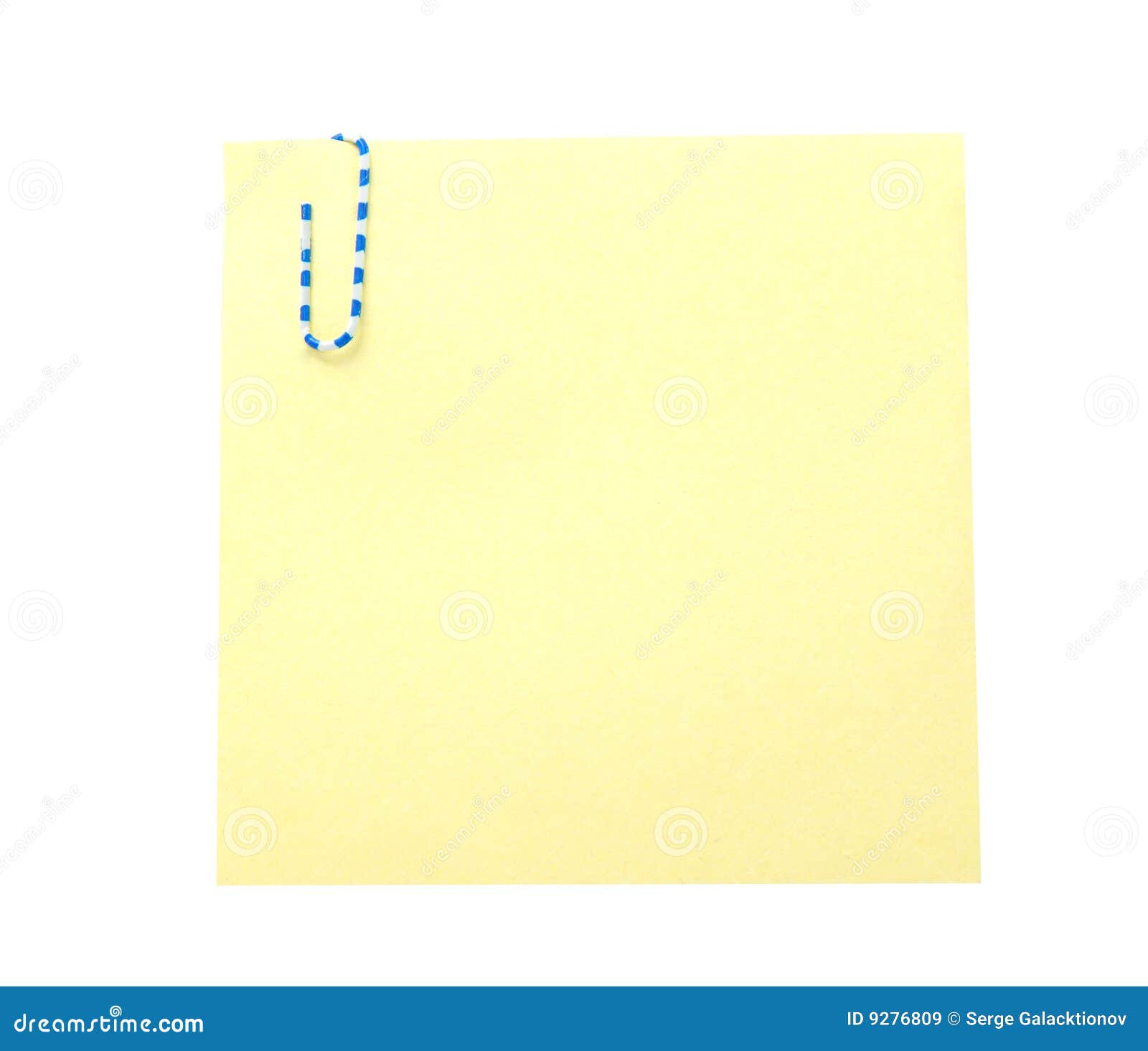 Note with paper-clip stock image. Image of path, isolated - 9276809
