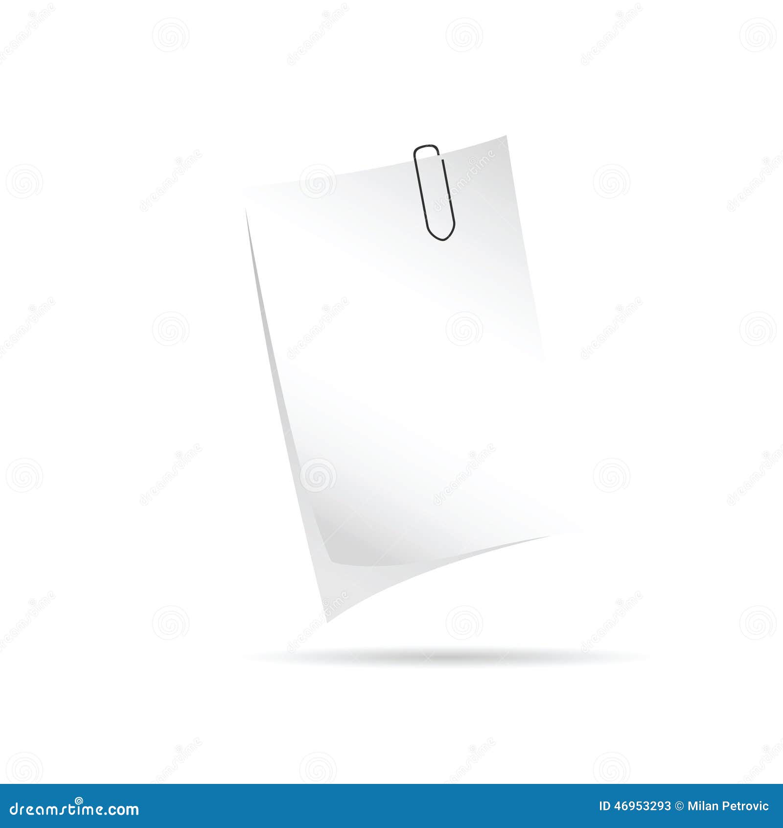 Note with Paper Clip Vector Illustration Stock Vector - Illustration of ...