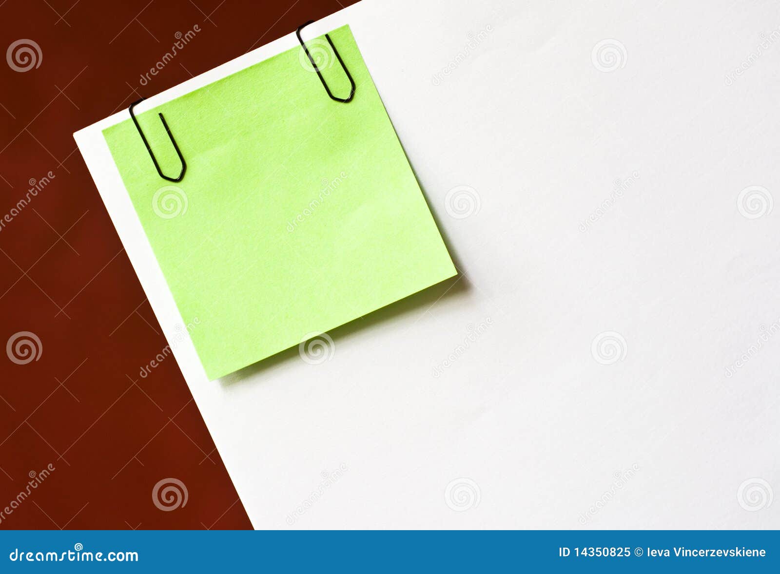 Note paper with clips stock image. Image of cutting, reminder - 14350825