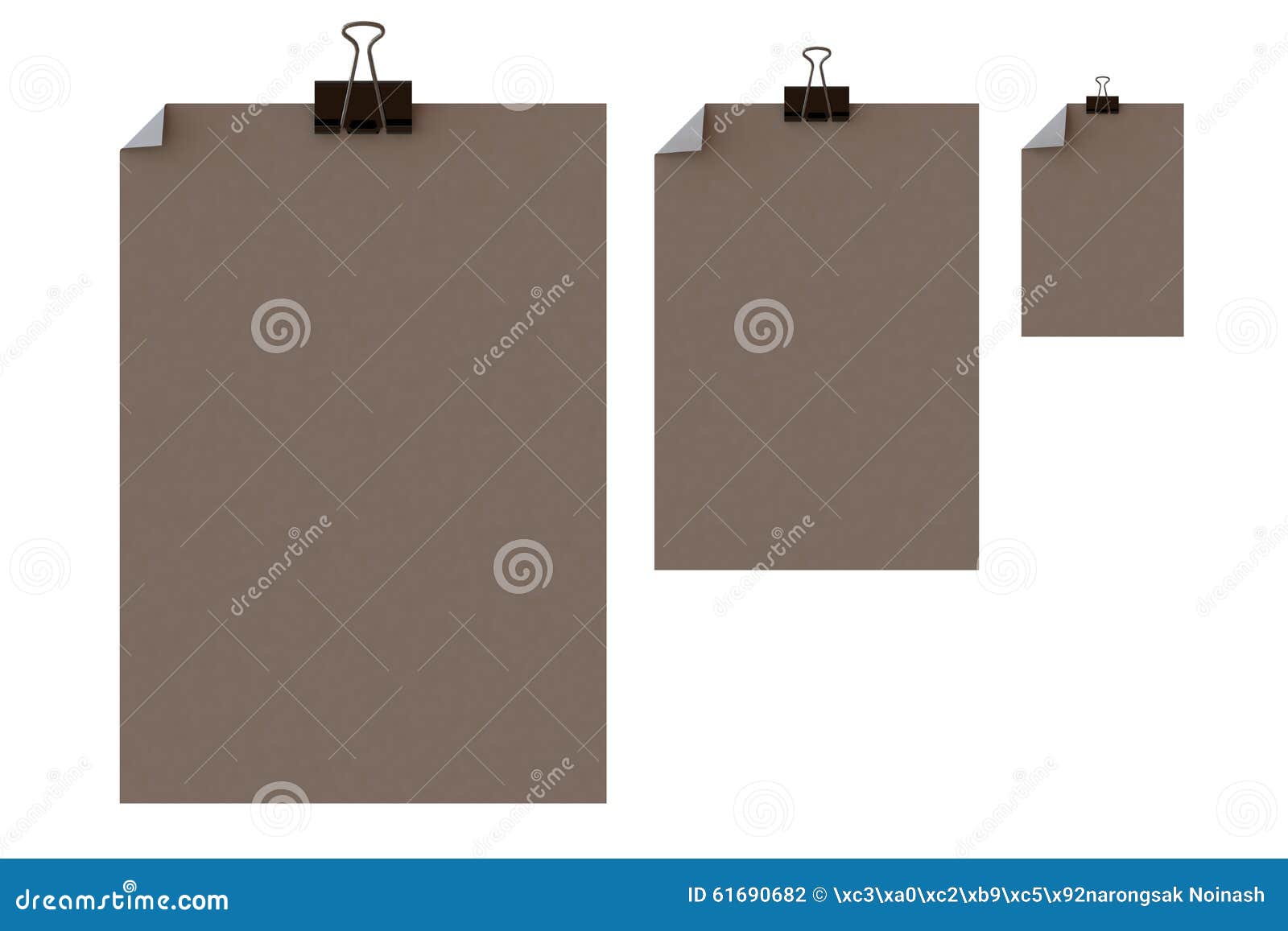 Note paper and clips stock photo. Image of materials - 61690682