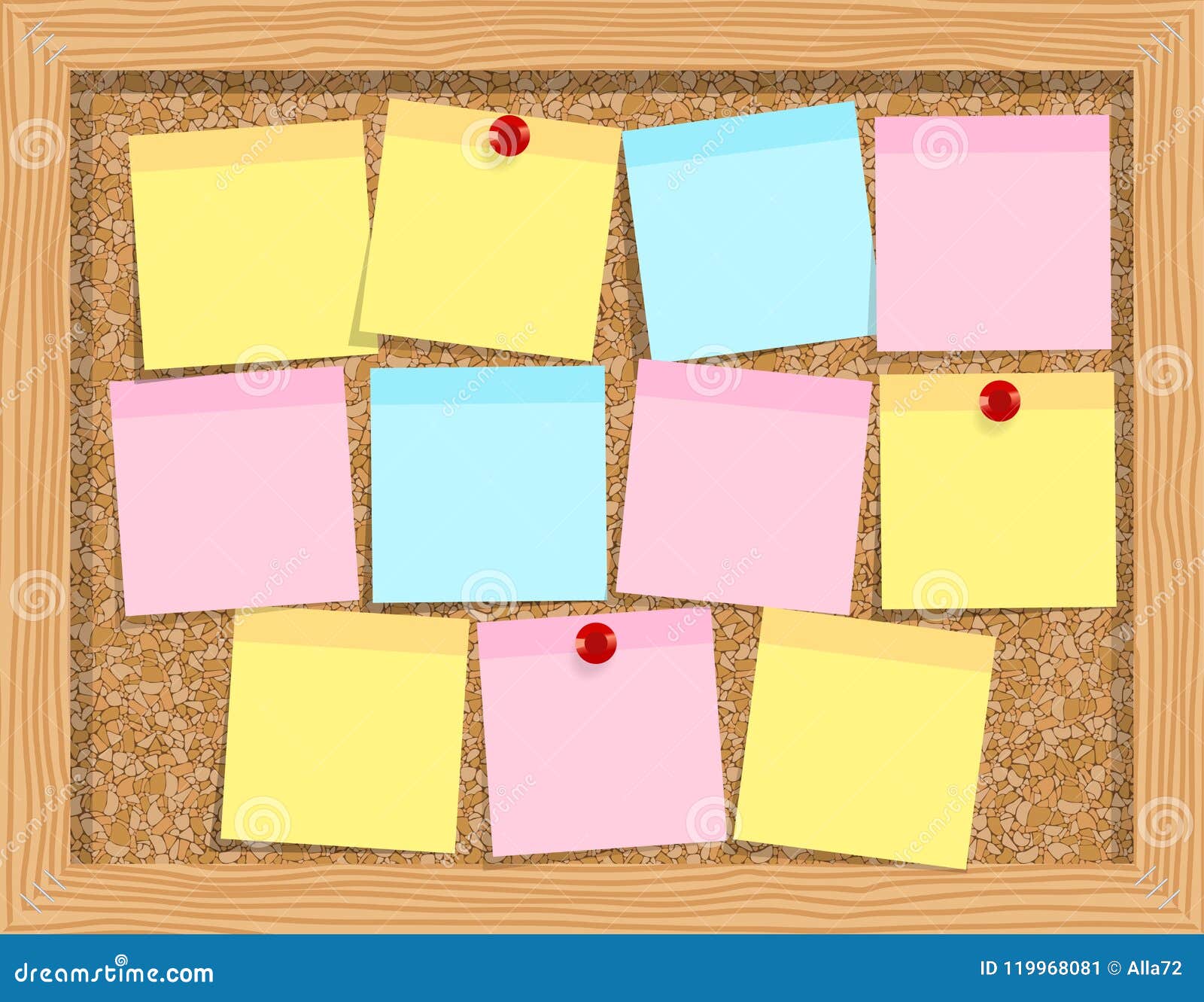Note Paper on Cork Board. Bulletin Board Stock Vector - Illustration of ... Note Paper on Cork Board. Bulletin Board Stock Vector - Illustration of ...
