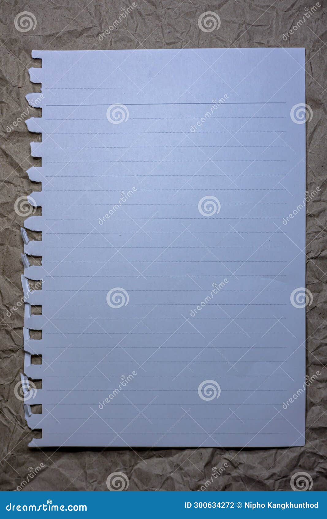 Note Paper on a Crumpled Brown Background. Notebook Page with Copy ...