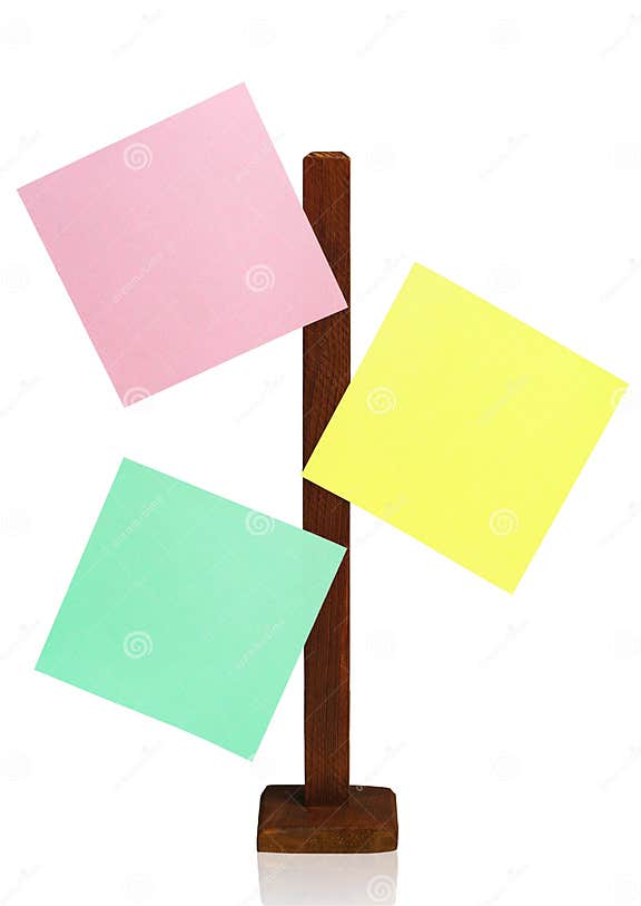 Note Paper of Different Colors Stock Photo - Image of sticky, wooden ...