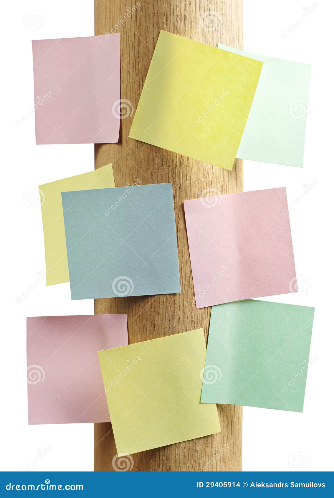 Note Paper of Different Colors on a Wooden Stand Stock Photo - Image of ...