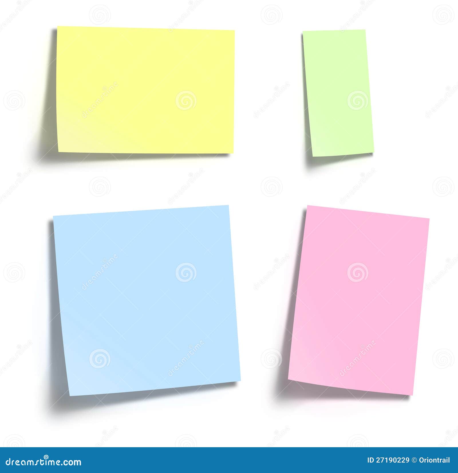 Note Paper in Different Shapes and Colors Stock Illustration ...