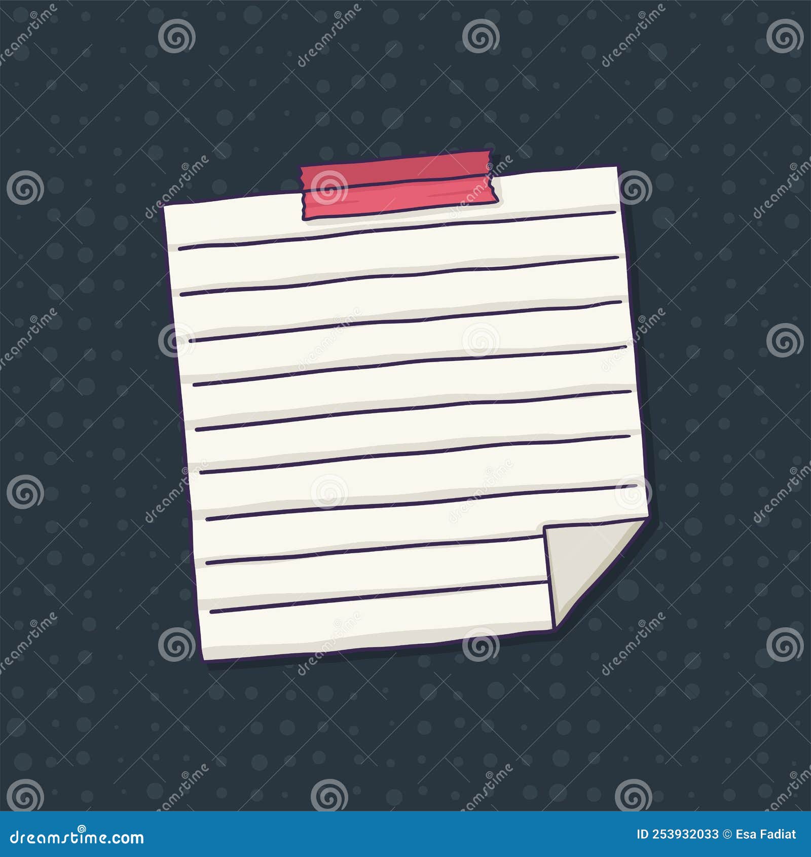 Note Paper Hand-drawn Vector Illustration Stock Vector - Illustration ...
