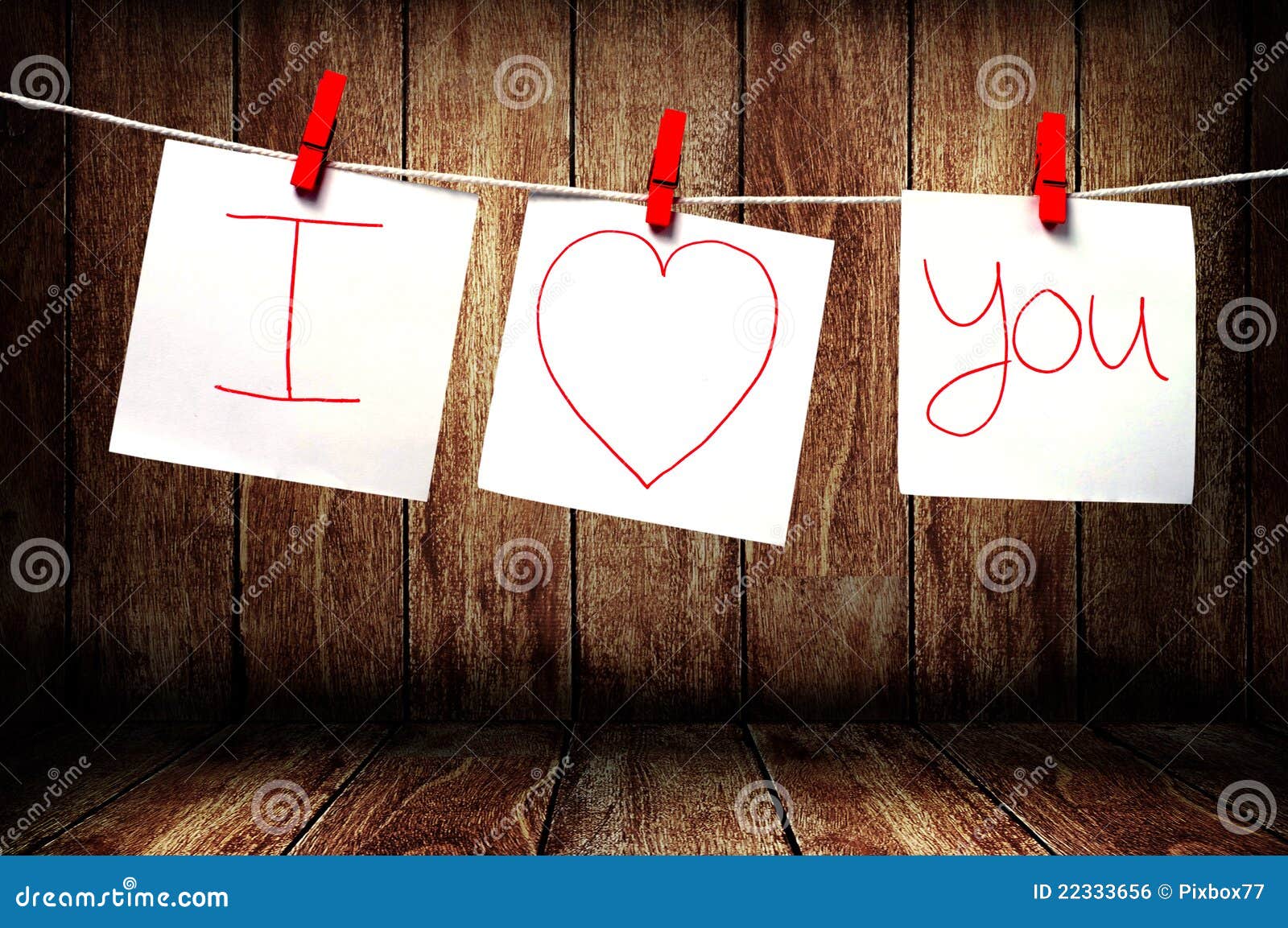 Note Paper Hanging on a Rope Stock Illustration - Illustration of room ...