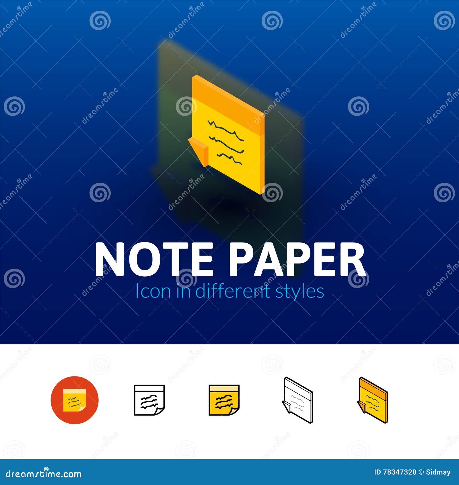 Note Paper Icon in Different Style Stock Vector - Illustration of ...