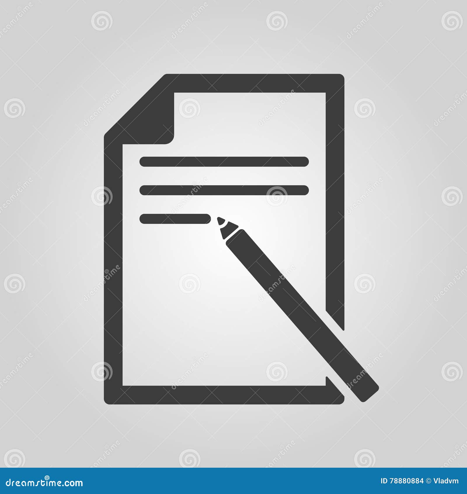 The Note Paper Icon. Text File Symbol Stock Vector - Illustration of ...