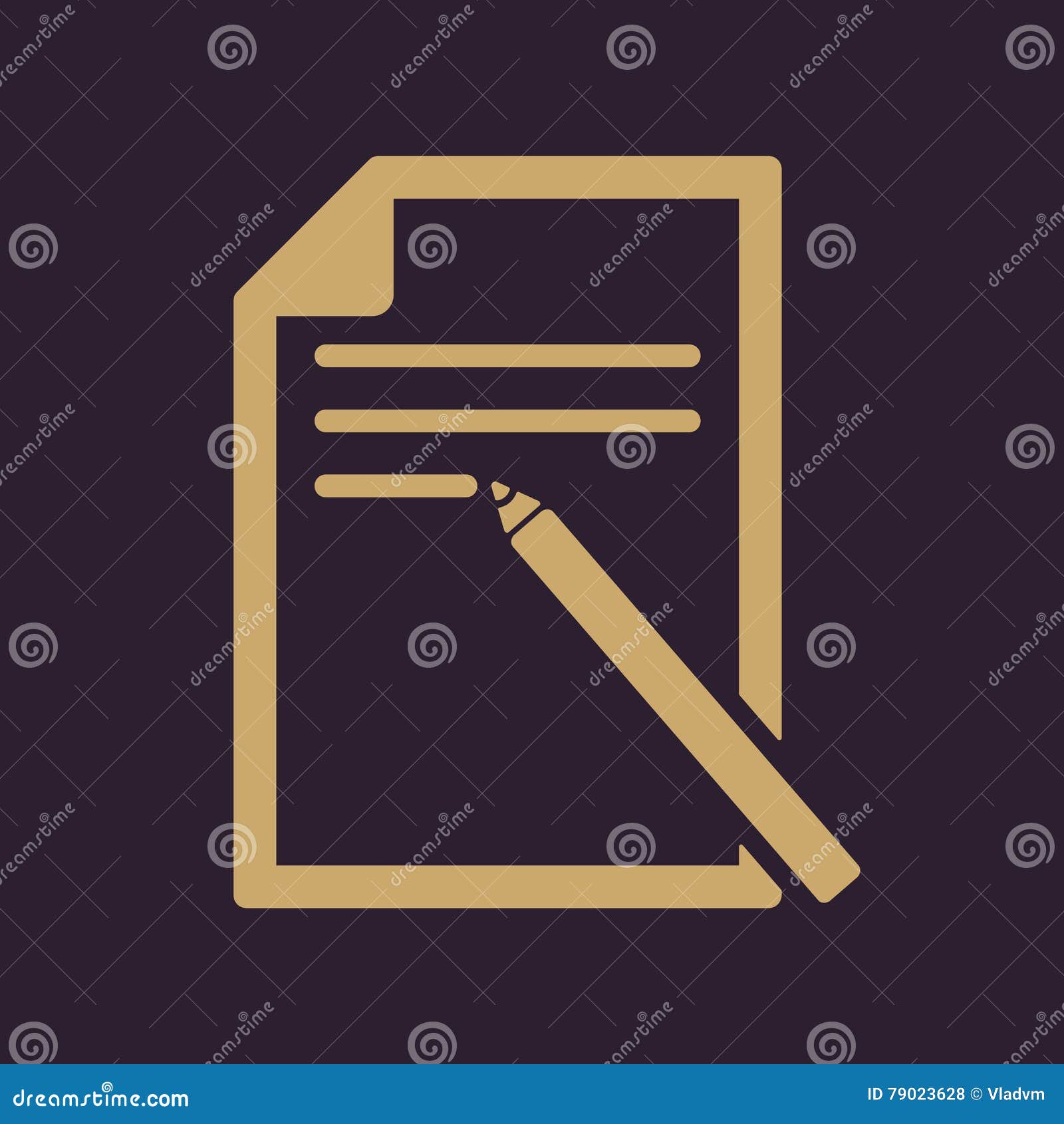 The Note Paper Icon. Text File Symbol Stock Vector - Illustration of ...