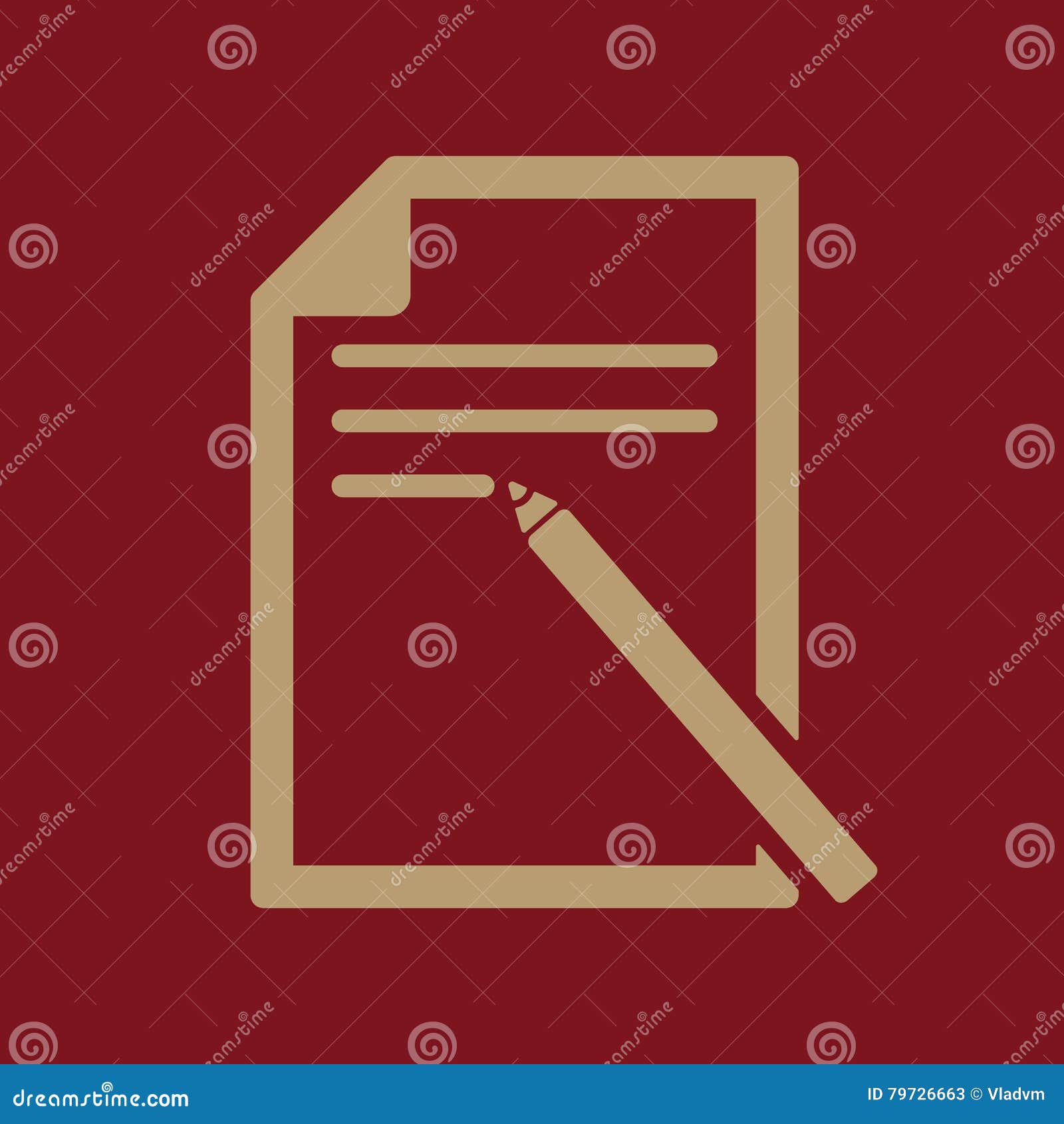 The Note Paper Icon. Text File Symbol Stock Vector - Illustration of ...