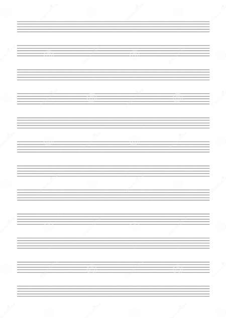 Note Paper for Musical Notes - Blank A4 Template, Printable Stock ...