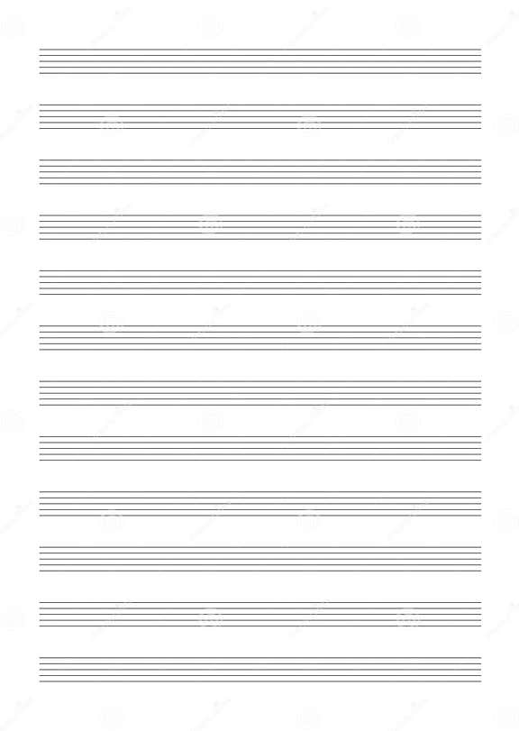 Note Paper for Musical Notes - Blank A4 Template, Printable Stock ...