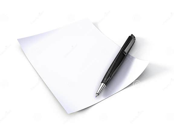 Note paper and pen stock illustration. Illustration of advice - 14346364