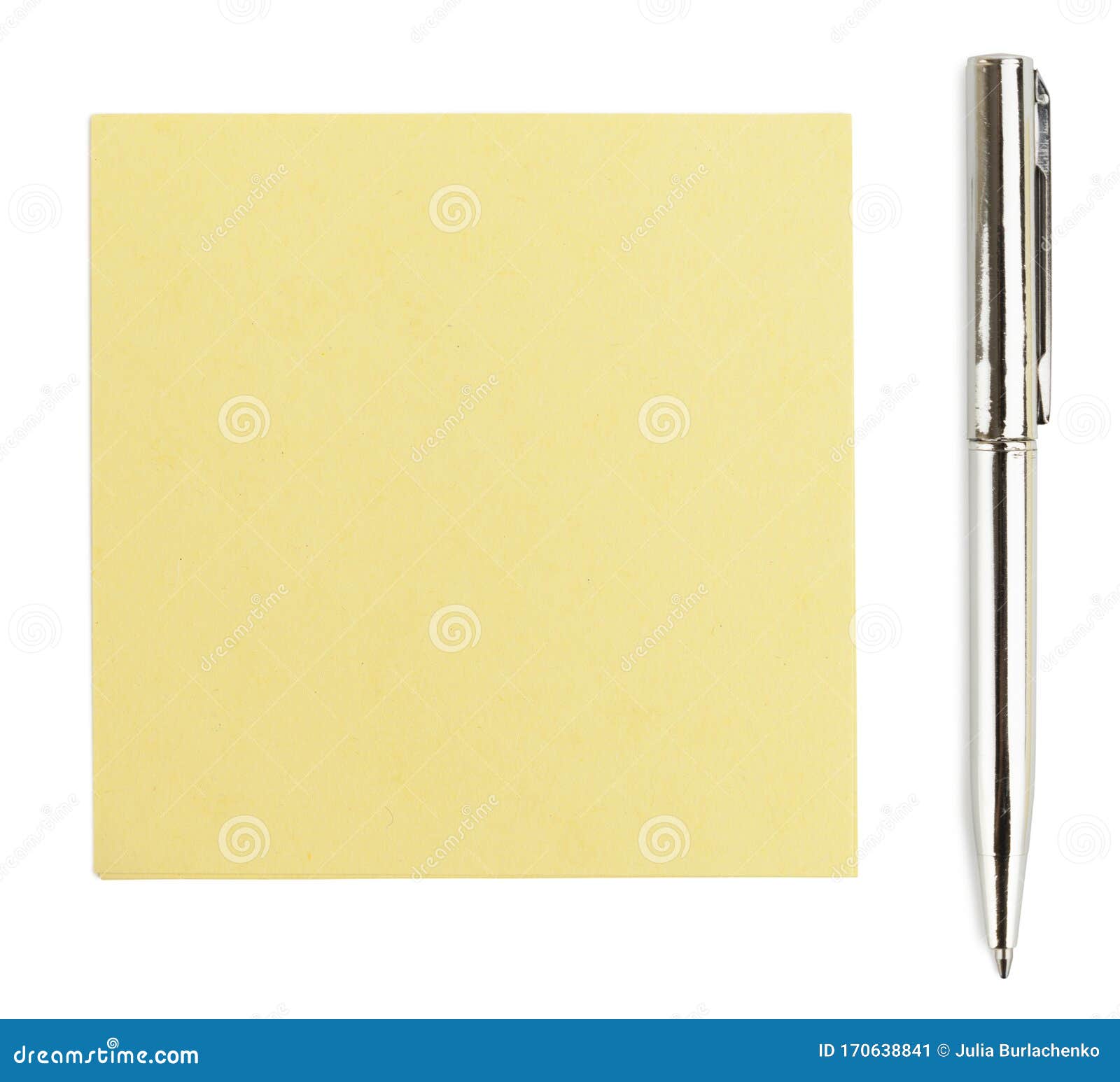 Note Paper and a Pen Isolated Stock Image - Image of blank, square ...