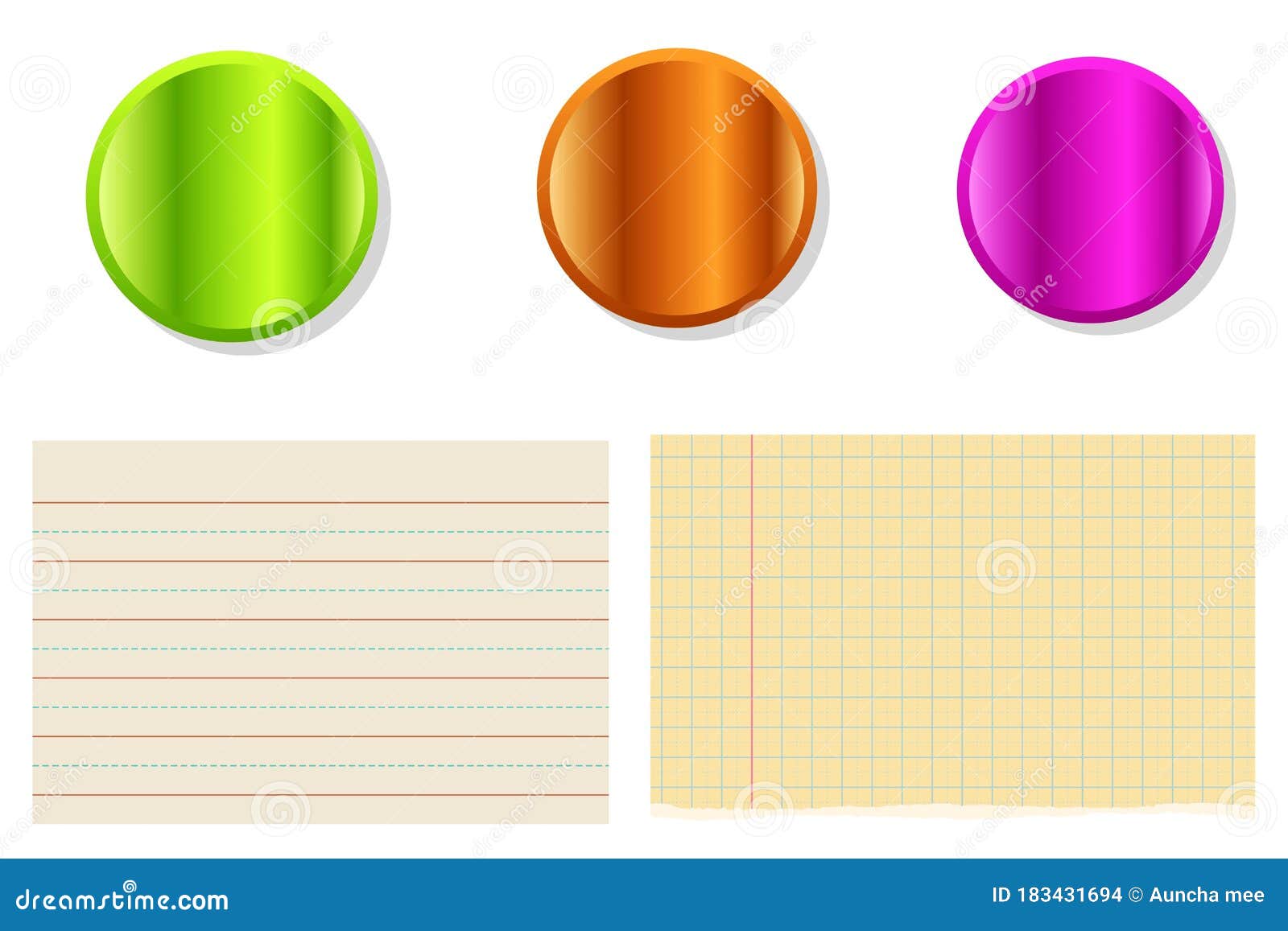 Note Paper Pins on White . Illustration Design Stock Photo - Image of ...