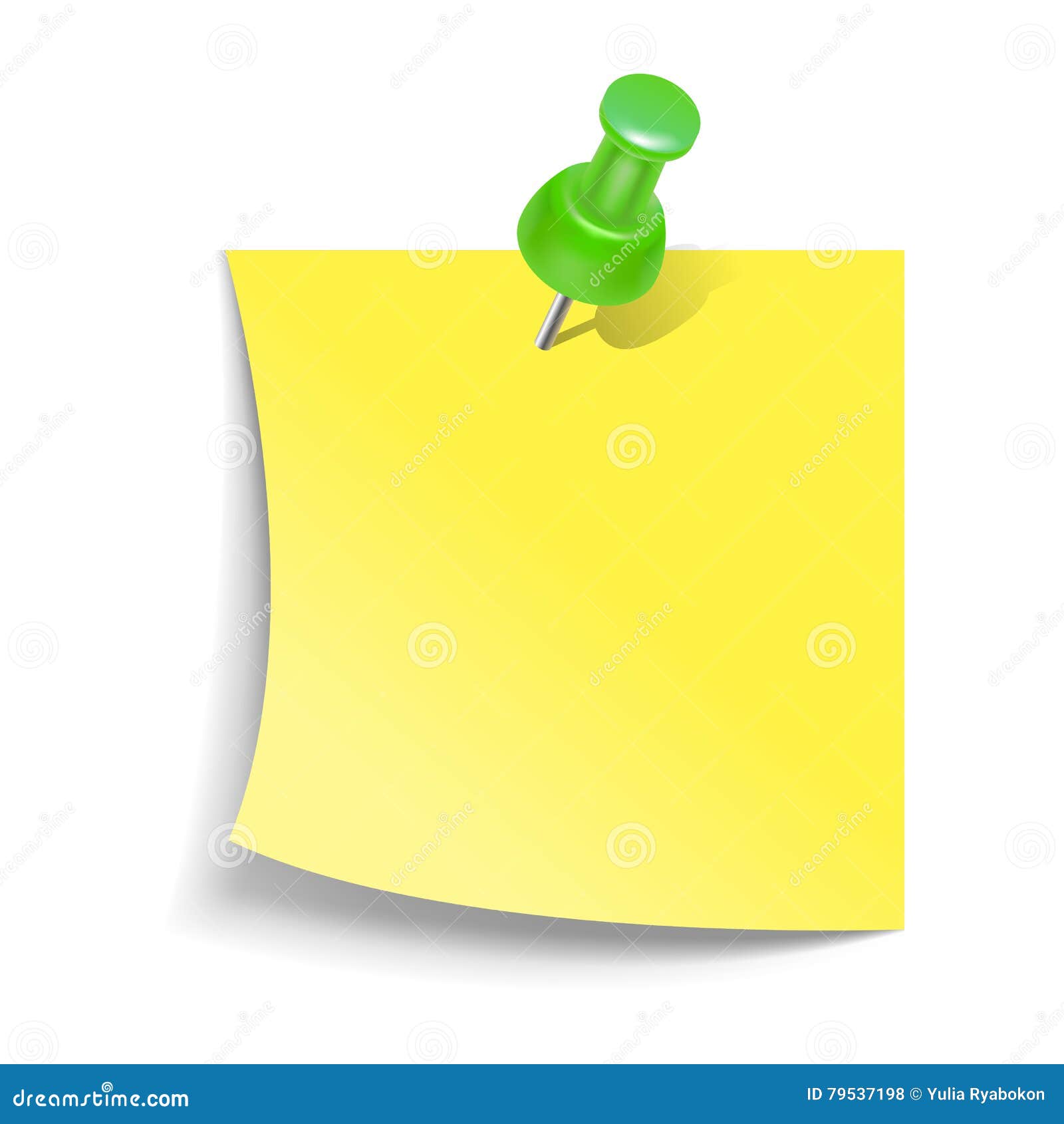 Note Paper with Push Pin Icon, Realistic Style Stock Vector ...