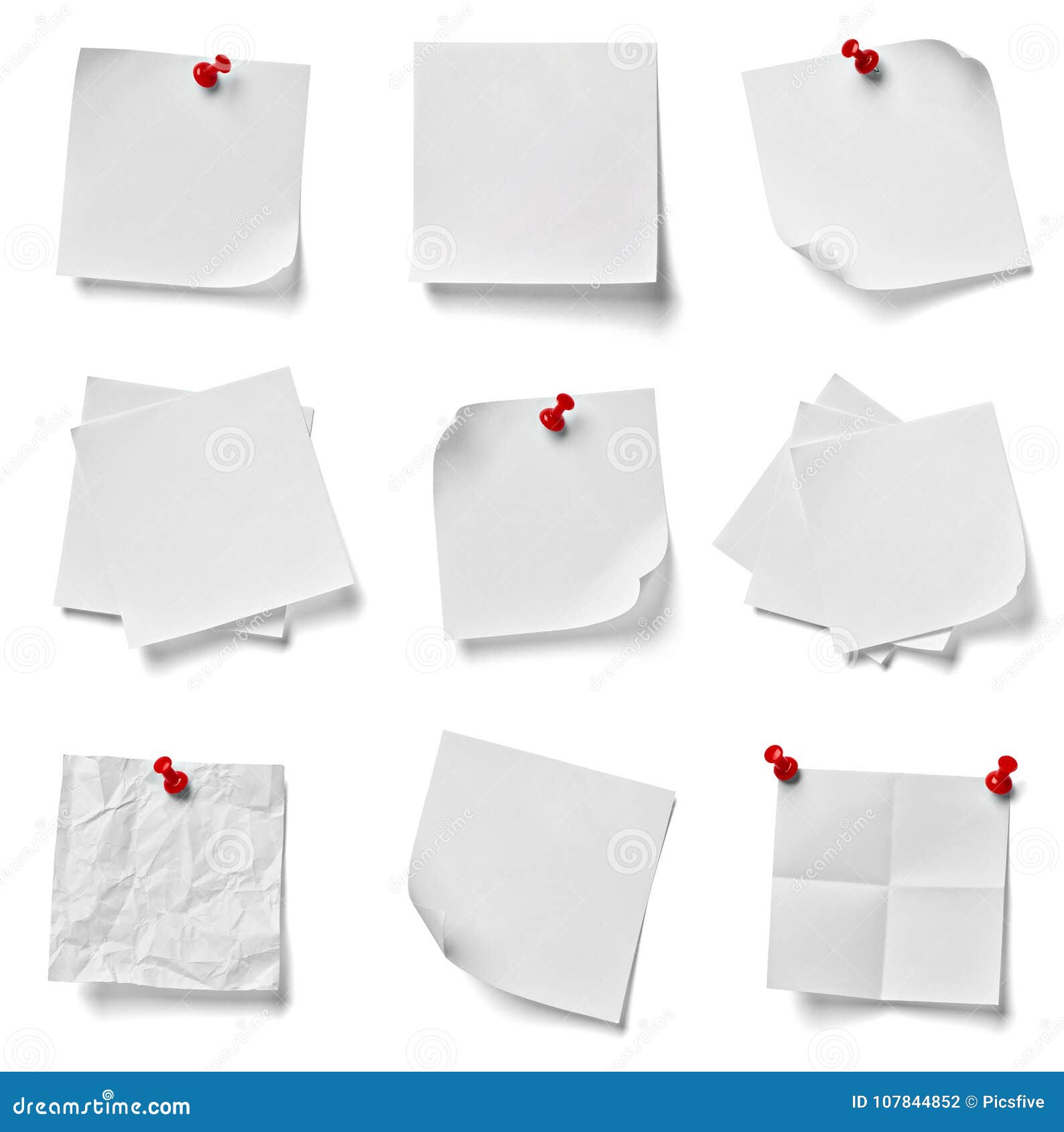 Note Paper Push Pin Message Stock Photo - Image of list, collection ...