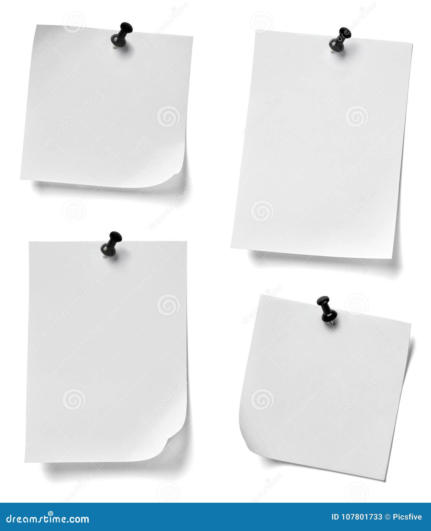 Note Paper Push Pin Message Stock Image - Image of collection, clip ...
